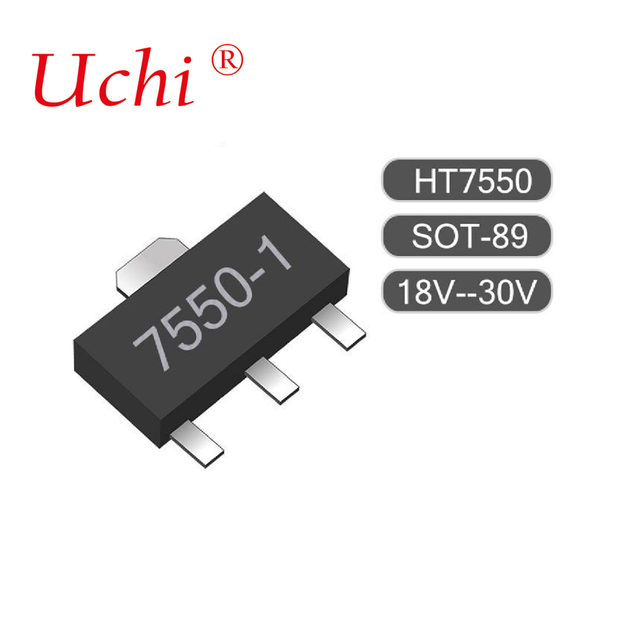 SOT89-3 HT7550-1 100mA Low Power LDO 24V In Battery Powered Equipment