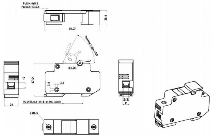 IEC60269 GB13539 10KA BH200 14x51mm AF74 Fuse Blocks Holder 15 Amps ...