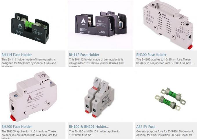 1000VDC 40~160A 20KA 25W Adler AS0 gPV NH0 Blade Fuses IEC / EN60269-6 ...