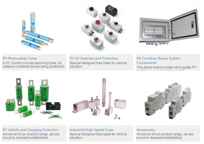 1000VDC 40~160A 20KA 25W Adler AS0 gPV NH0 Blade Fuses IEC / EN60269-6 ...