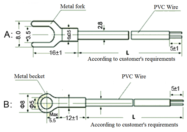 Waterproof Thread Fixed Thermistor Temperature Sensor For Lithium Battery