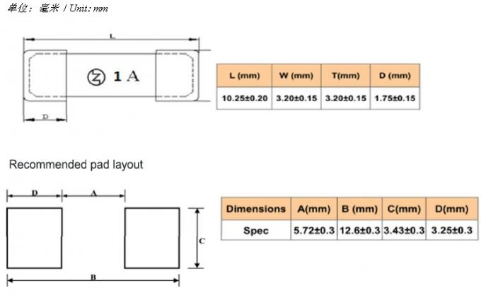 Large Current 60A Slow Blow Fuse , Ceramic Chip Fuse R1032 RoHS Compliant