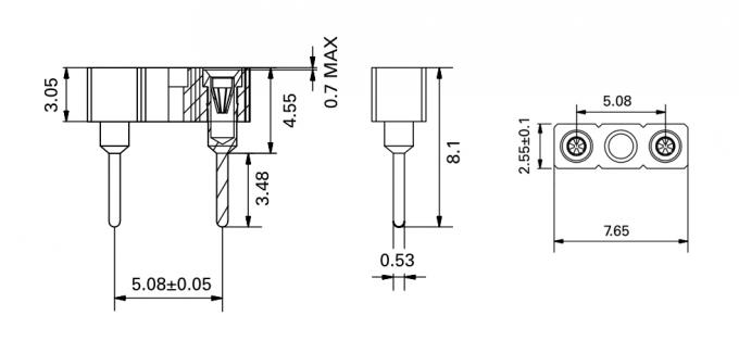 Subminiature Mini Fuse Holder 250V 6.3A Circuit Board Mount